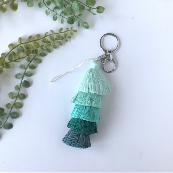 Accessories | Mint Green Tassel Keychain Turquoise Gradient | Poshmark